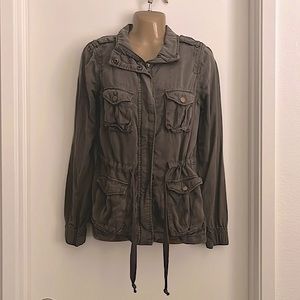 Maison Jules | Jackets & Coats | Maison Jules Cotton Oxford Tan Peplum ...